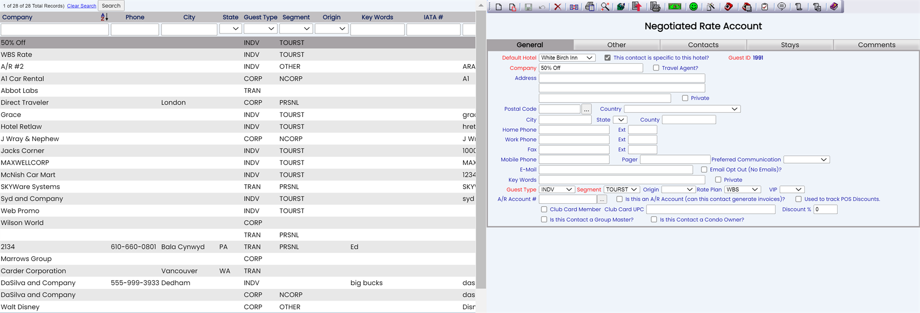 Companies with Negotiated Rates